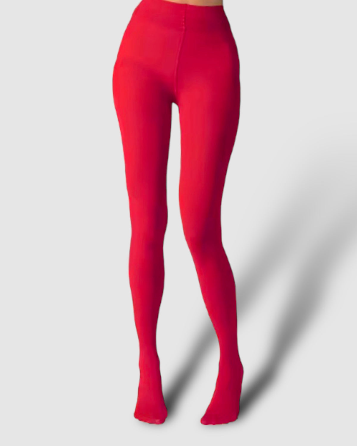 Cherry Red Luxe Opaque Tights | High Heel Jungle