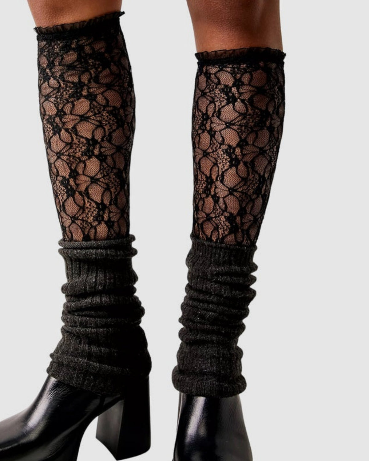 Lace Knee High Socks - Black – High Heel Jungle